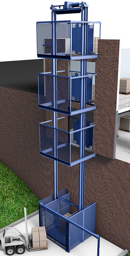 M Series: Two-Post Mechanical Vertical Lifts | PFlow Industries